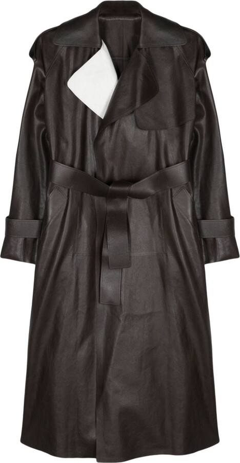 Ferragamo Nappa Leather Trench Coat - ShopStyle