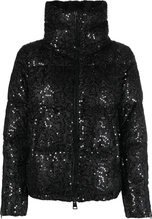 Herno Sequinned Down Puffer Jacket - ShopStyle