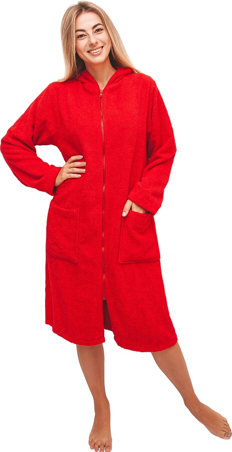 ALLEN & MATE Ladies 100% Cotton Towelling Bathrobe Dressing Gown ...