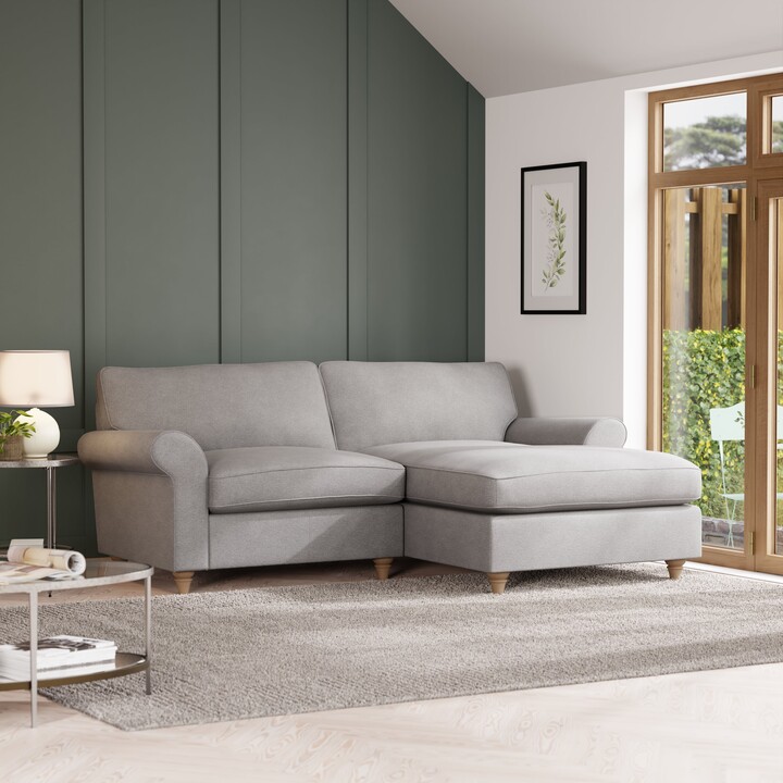 Dunelm Rosa Soft Chenille Corner Chaise Sofa Grey - ShopStyle