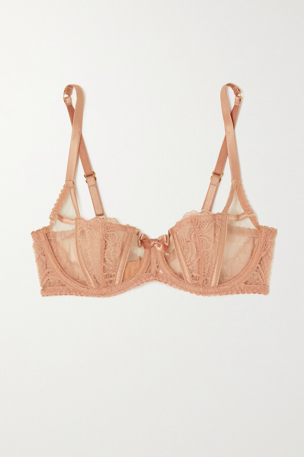 Agent Provocateur Rozlyn Lace-trimmed Tulle And Satin Underwired ...