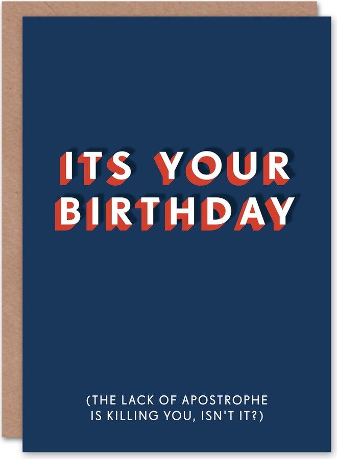 Artery8 Lack Of Apostrophe Grammar Police Funny Cheeky Birthday Card ...