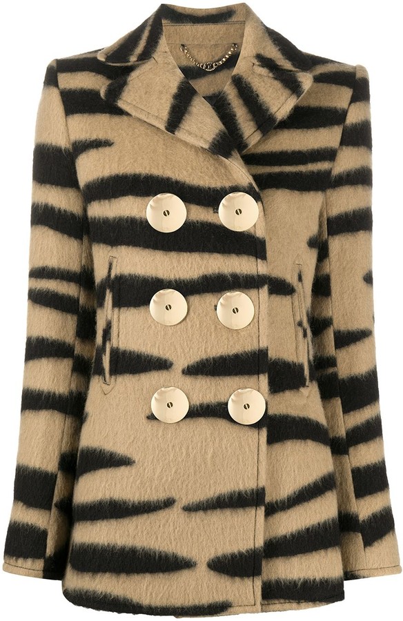 Paco Rabanne Tiger Print Double-Breasted Jacket - ShopStyle