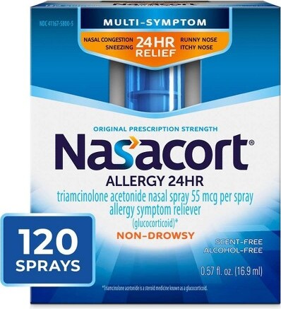 Nasacort Allergy Relief Spray - Triamcinolone Acetonide - 0.57 fl oz ...