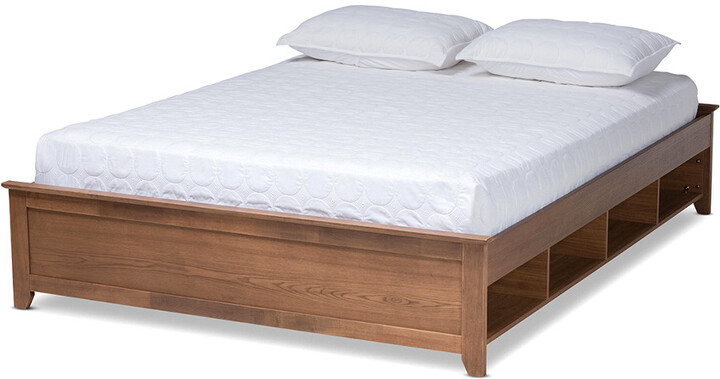 Design Studios Anders Traditional & Rustic Wood King Platform Storage ...