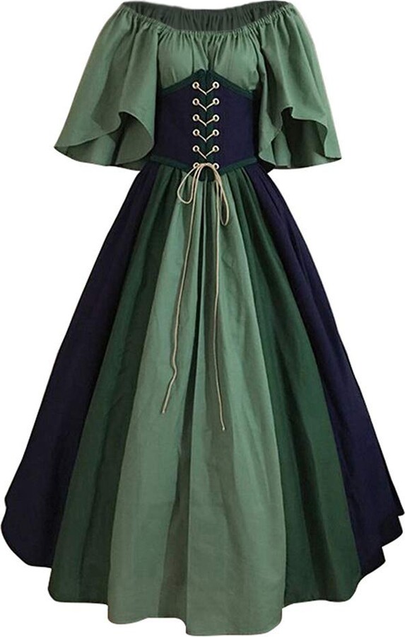 Wraith of East Renaissance Medieval Costume Flare Sleeve Corset Skirt ...