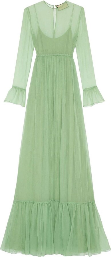 Gucci Silk Chiffon Maxi Dress - ShopStyle