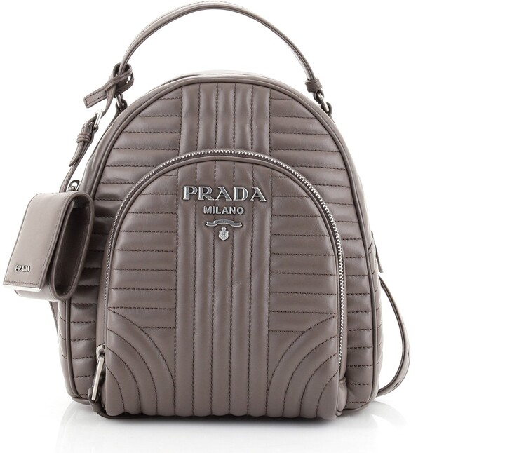 Prada Front Pocket Backpack Diagramme Quilted Leather Small - ShopStyle