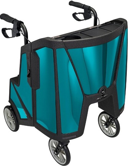 Motivo Tour Upright Rollator for Seniors with Seat - Ocean Teal, 1 ...
