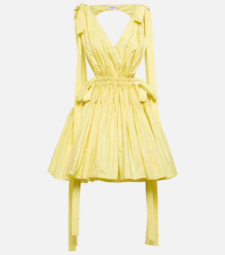Alexander McQueen Pleated polyfaille minidress - ShopStyle