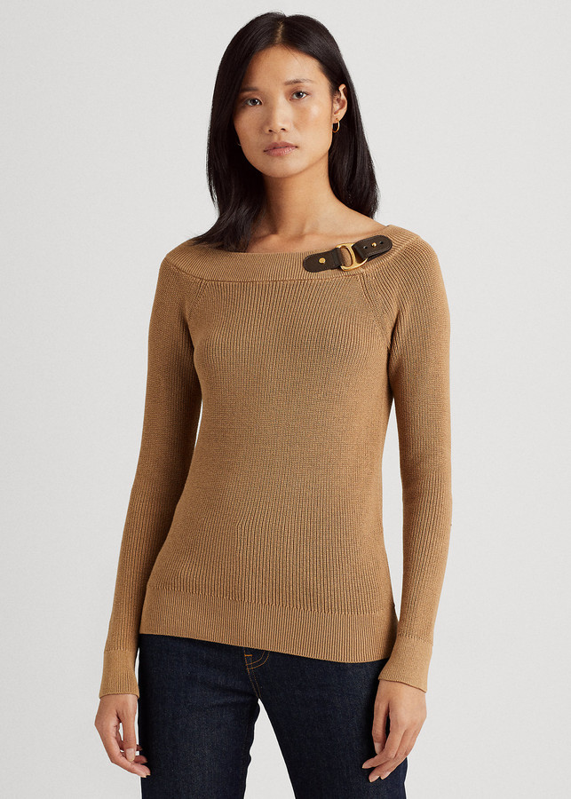 Ralph Lauren Cotton Ballet-Neck Sweater - ShopStyle