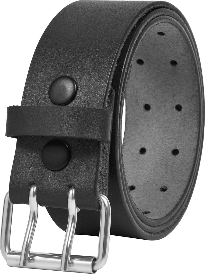 PBF Leather Belts for Men Heavy Duty 1.75 Inch Wide Double Prong Casual ...