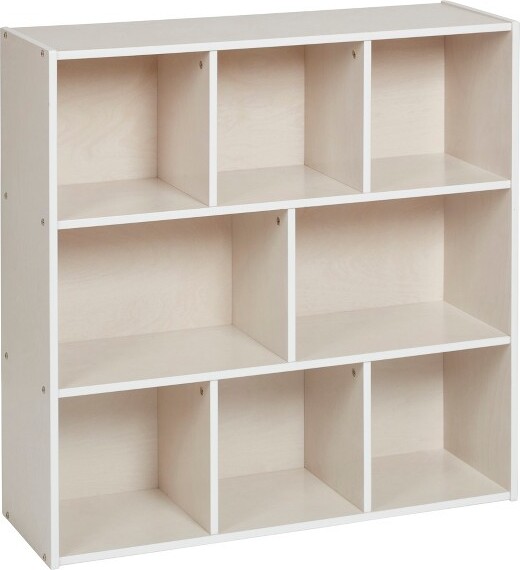 ECR4kids Streamline 8-Compartment Storage Cabinet, 36in, White Wash ...