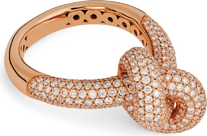 Engelbert Rose Gold And Pavé Diamond The Legacy Knot Ring - ShopStyle
