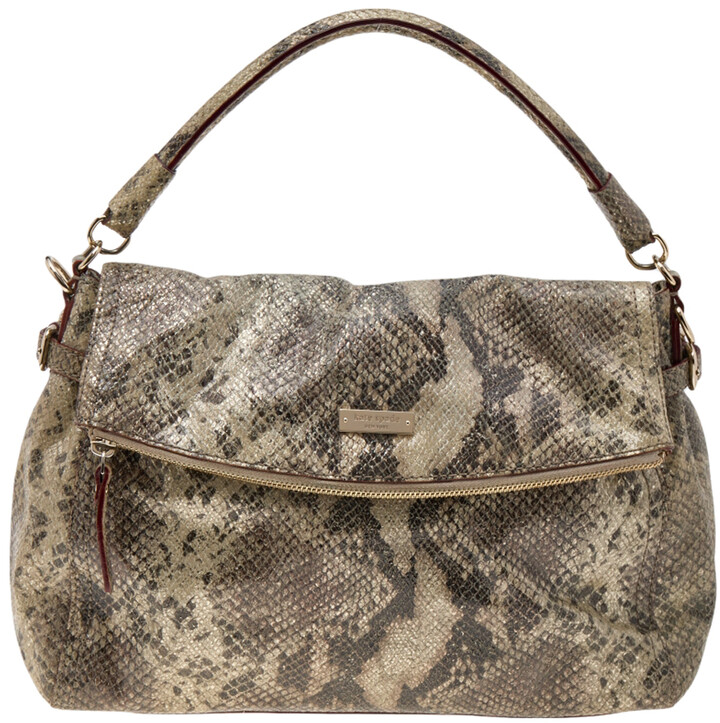 Kate Spade Metallic Two Tone Python Embossed Leather Top Handle Bag ...