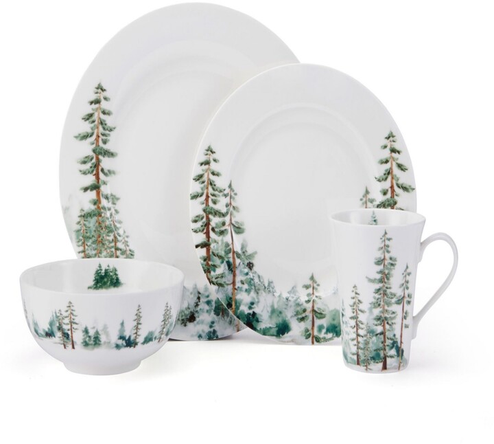Mikasa Watercolor Forest Dinnerware Set, 16 Pieces - ShopStyle
