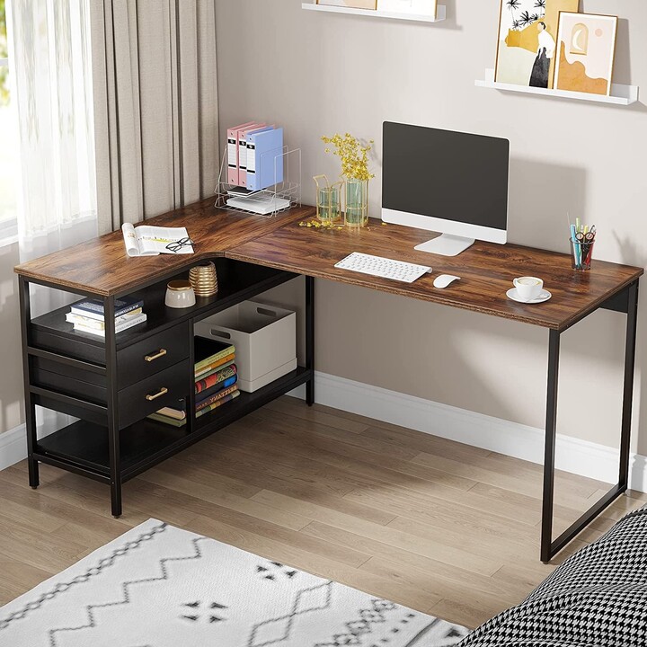 Farfarview L Shaped Desk, Space Saving Corner Desk - ShopStyle