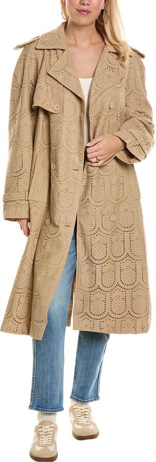 Farm Rio Eyelet Trench Coat - ShopStyle