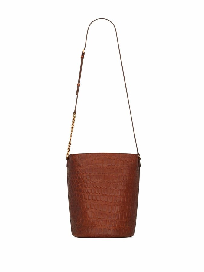 Saint Laurent Vintage croc-effect bucket bag - ShopStyle