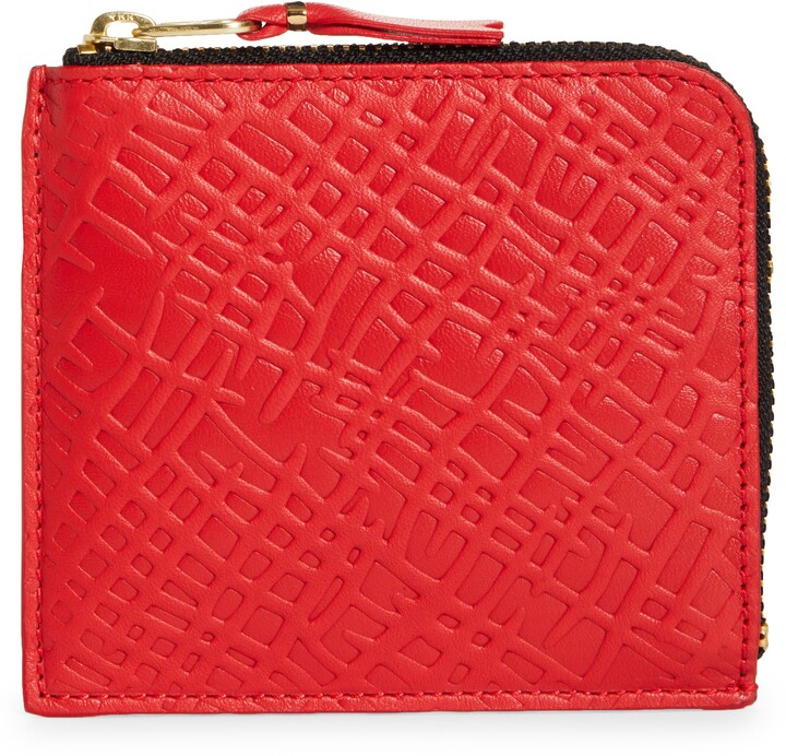 Comme des Garçons Wallets Roots Embossed Leather Half Zip Wallet ...