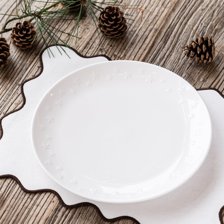 Dunelm Star Embossed White Stoneware Dinner Plate White - ShopStyle