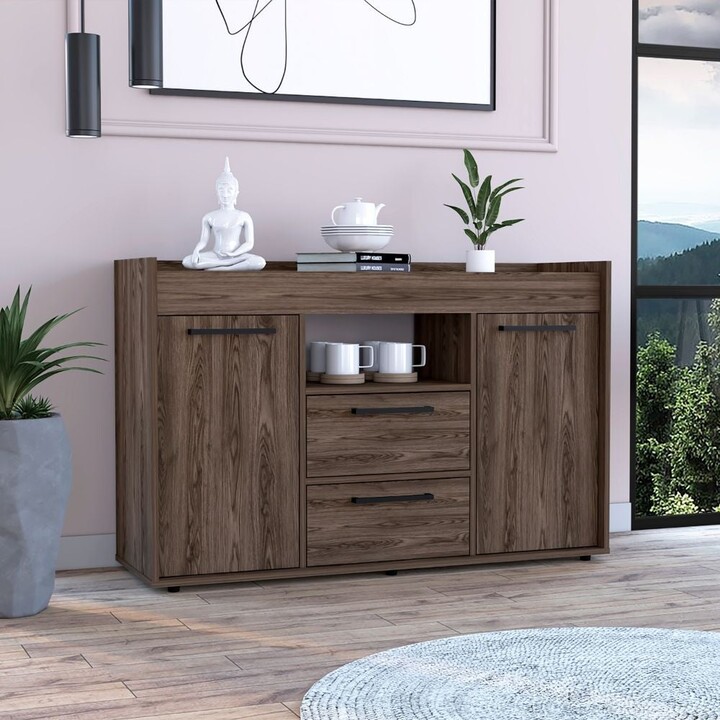 Aoolive 2-Drawer Sideboard with two large drawers and two cabinets with ...