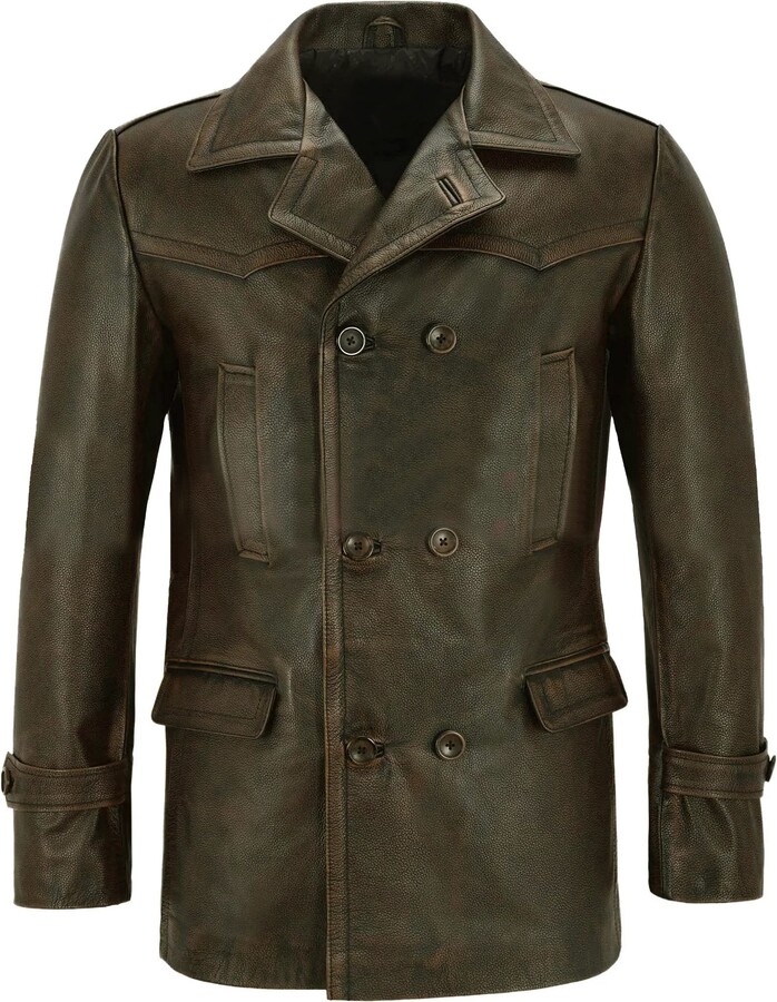 Fashion_First Mens KRIEGSMARINE WW2 Military Uniform German Naval Officer Distressed Leather ...