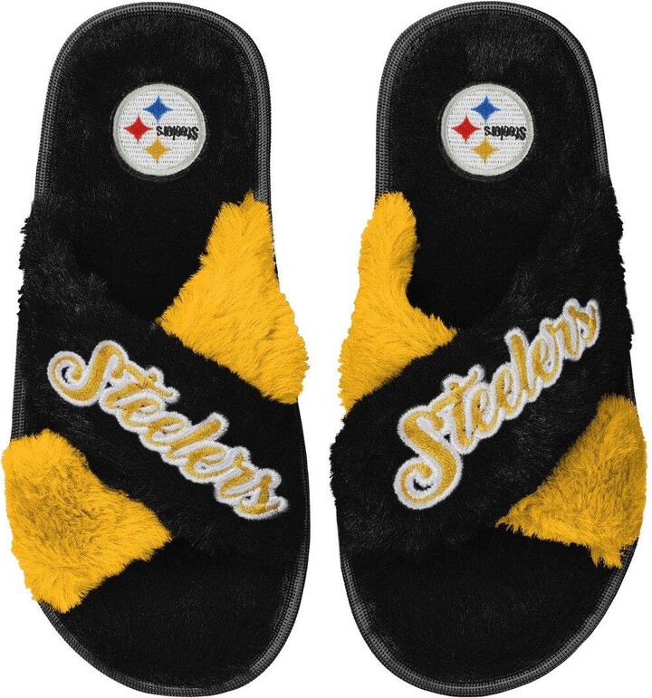 Women's FOCO Black Pittsburgh Steelers Two-Tone Crossover Faux Fur ...