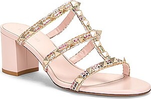 Valentino Garavani Rockstud leather slides - ShopStyle