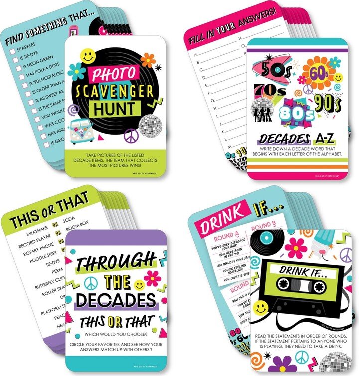 Big Dot Of Happiness Through the Decades - 4 50s, 60s, 70s, 80s, and ...