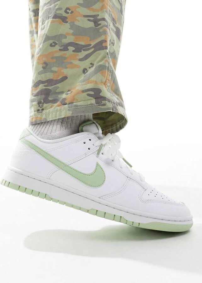 Nike Dunk Low Retro sneakers in white and sage - ShopStyle