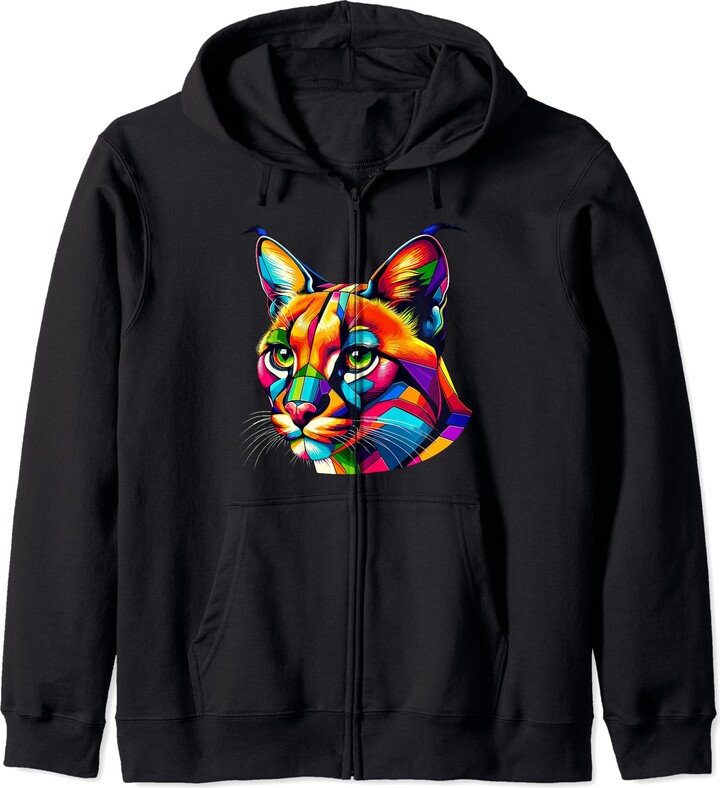 Caracals Gift For A Caracal Lover Colorful Pop Art Caracals Caracal Zip ...