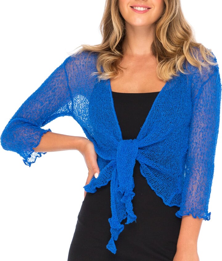 Back From Bali Womens Sheer Shrug Cardigan Lightweight Knit - ShopStyle