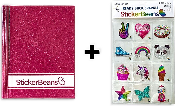 StickerBeans Pink and White Collector Book and Stickers Starter Kit ...