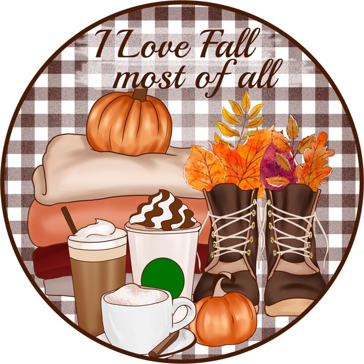 Etsy Fall Pumpkin Spice Latte Buffalo Check Sign, Fall Snuggle Weather ...