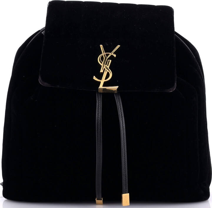 Saint Laurent Vicky Backpack Vertical Quilted Velvet Medium - ShopStyle