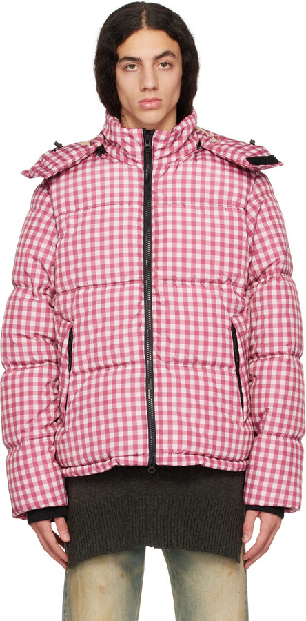 The Very Warm Red & White Hooded Puffer Jacket - ShopStyle