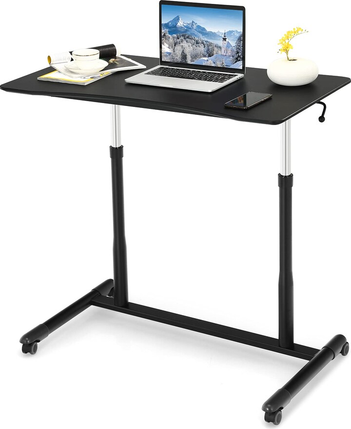 ERGOMASTER Rolling Mobile Standing Desk Sit to Stand Up Height ...