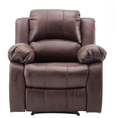 Red Barrel Studio Air Suede Recliner Chair Overstuffed Heavy Duty ...