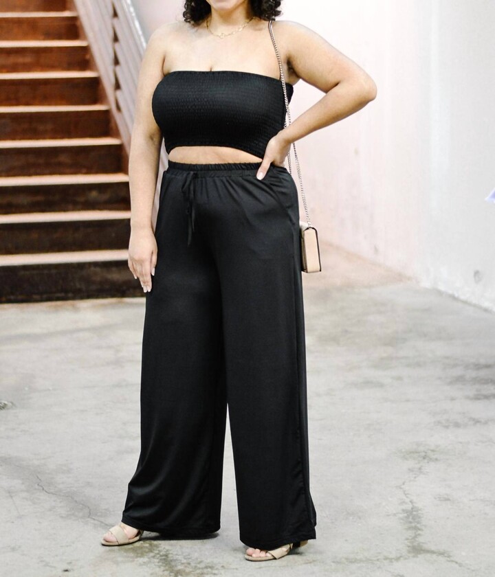 Main Strip Two Piece Lounge Set in Black - ShopStyle