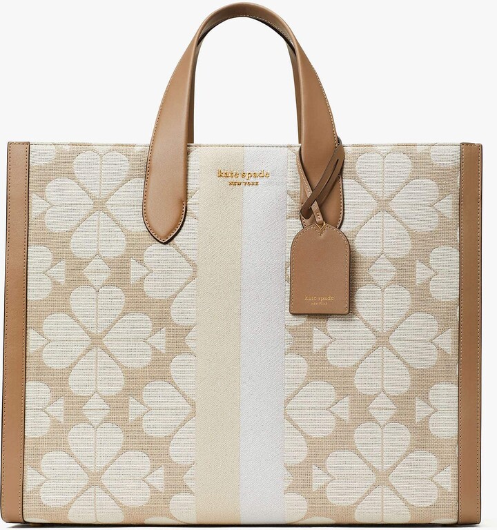 Kate Spade Oversized Spade Flower Jacquard Stripe Manhattan Large Tote ...