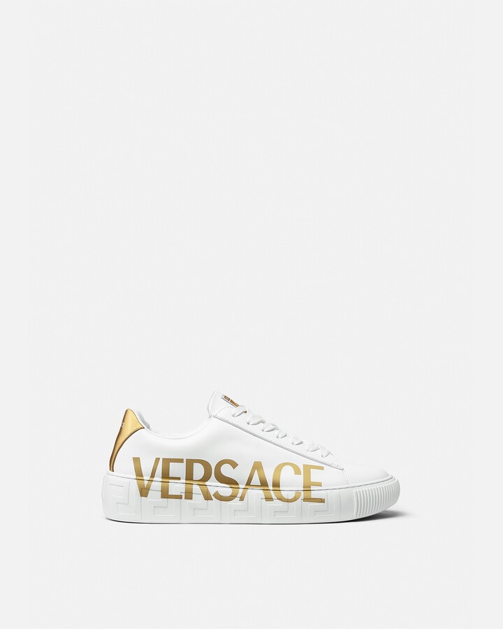 Versace Logo La Greca Sneakers - ShopStyle