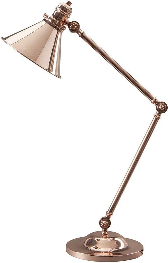 Loops Table Lamp Pivoting Ball Shape Joints Angular Polished Copper LED ...