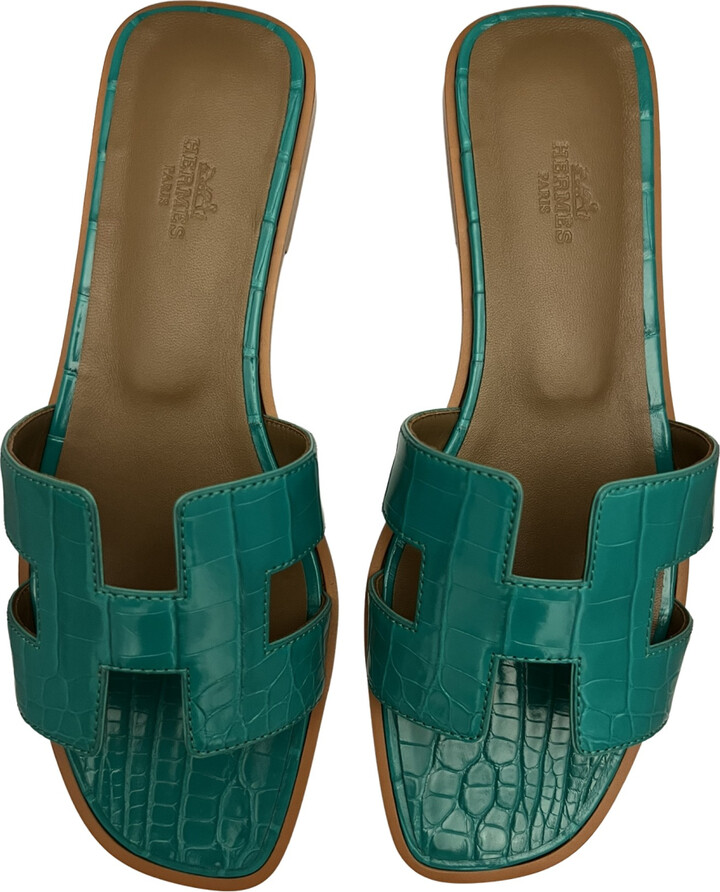 Hermes Oran alligator mules - ShopStyle