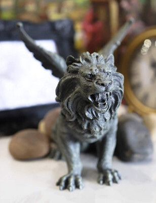 Trinx Gothic Winged Roaring Lion Gargoyle Statue 7" Tall Symbol Of ...