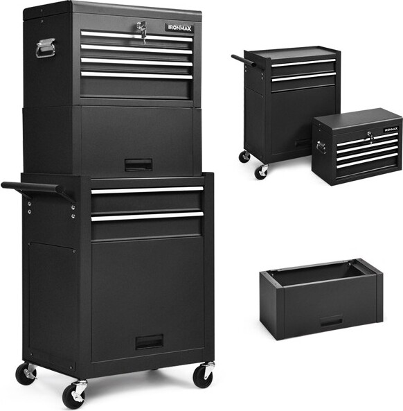 Costway High Capacity 6-Drawer Rolling Tool Chest Storage Cabinet ...