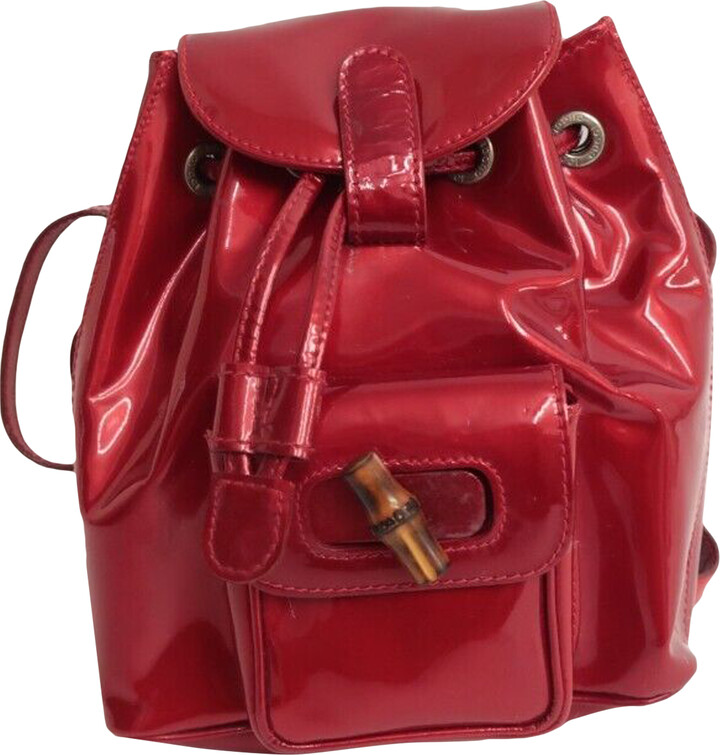 Gucci Bamboo patent leather backpack - ShopStyle