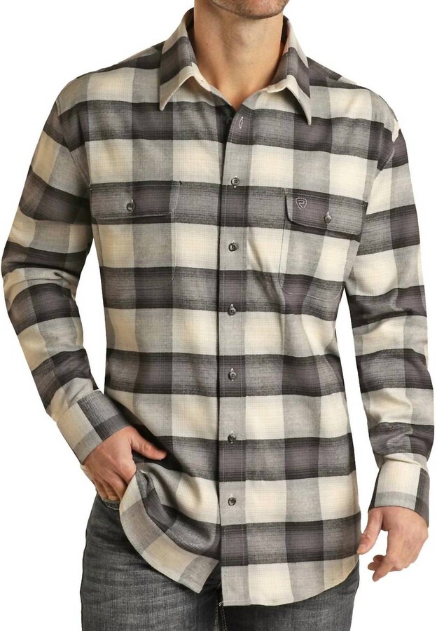 Rock & Roll Denim Brushed Twill Reflex Classic Shirt In Black - ShopStyle