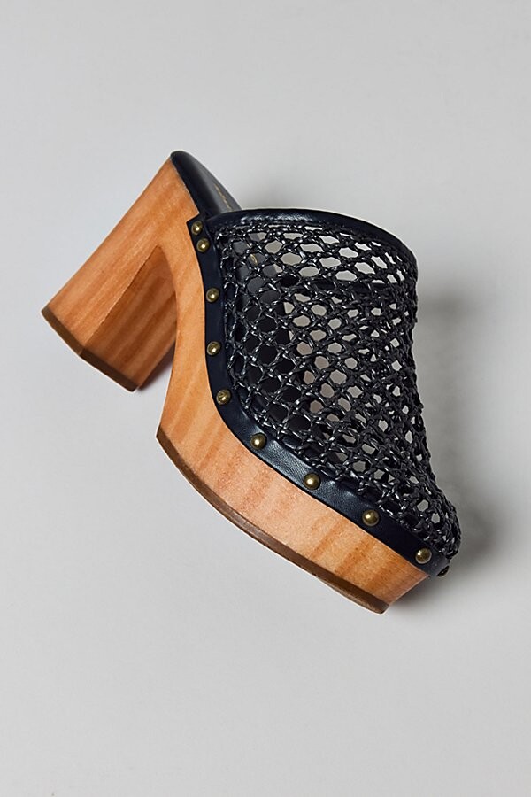 Azalea Wang Ameenah Wooven High Heeled Clog in Black - ShopStyle