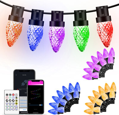 The Holiday Aisle Christmas Smart String Lights 33Ft DIY Extendable 50 ...